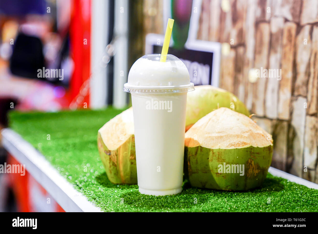 Coconut water drink woman glass hi-res stock photography and images - Alamy