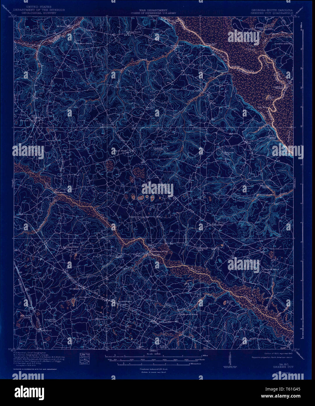 Map of georgia 1920 hi-res stock photography and images - Alamy