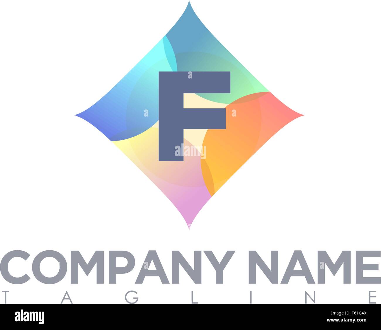 F modern logo hi-res stock photography and images - Alamy