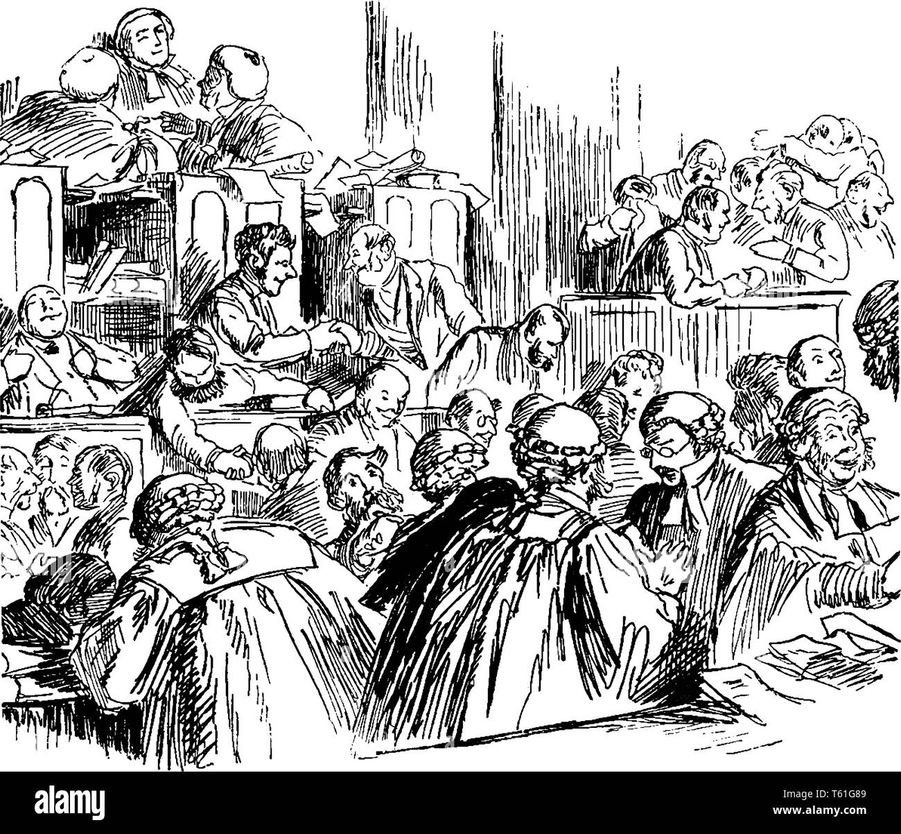 This illustration represents Court of Common Pleas, vintage line ...