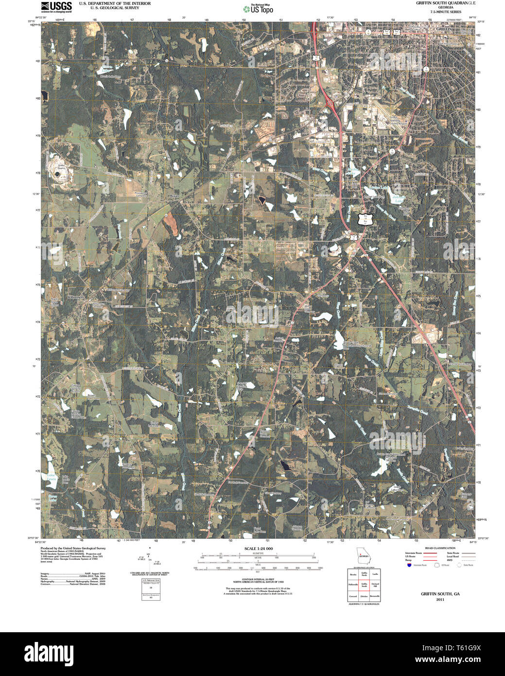 Griffin georgia map hi-res stock photography and images - Alamy