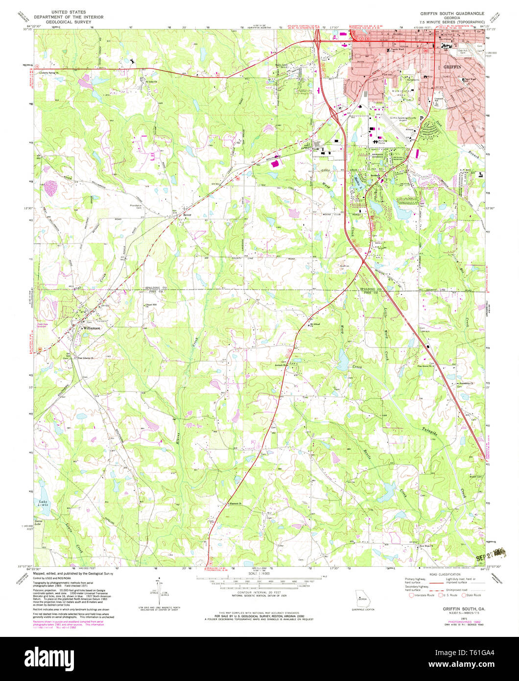 Griffin georgia map hi-res stock photography and images - Alamy