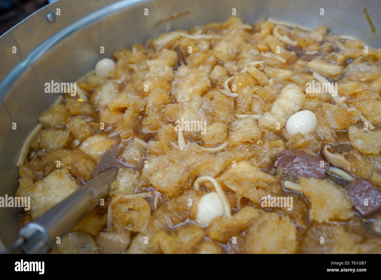 Large fish maw soup, Thai traditional soup with bamboo shoot, maw fish ...