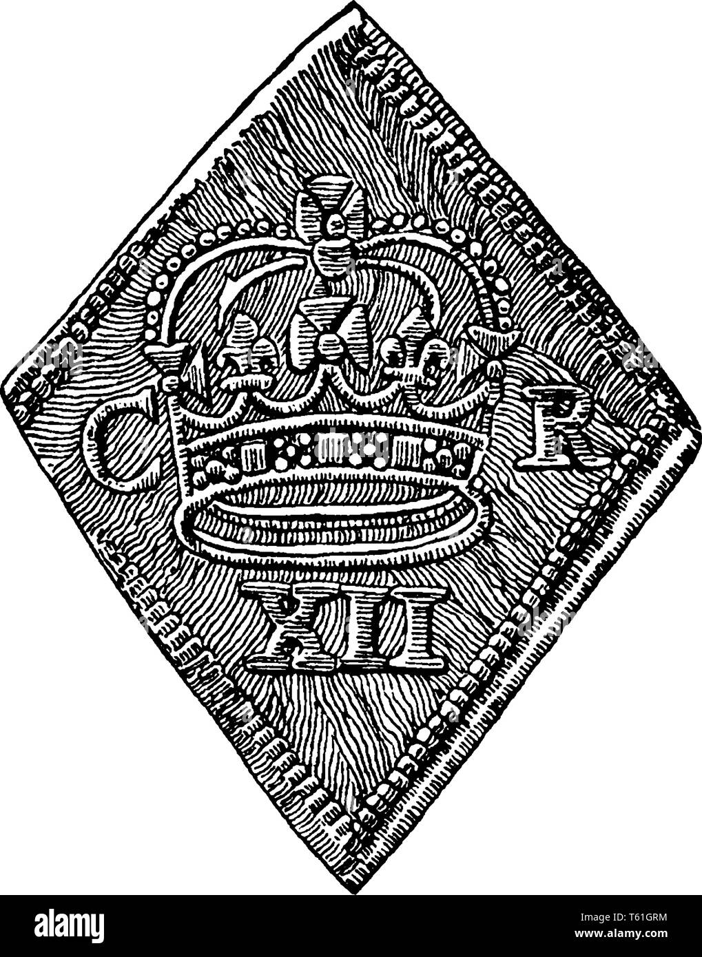 This illustration represents Obverse of Newark Siege Piece, vintage ...