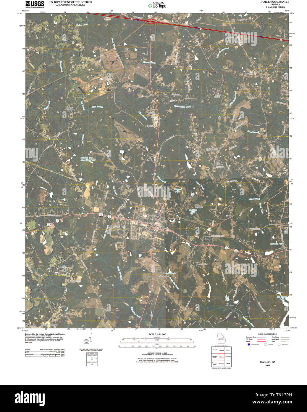 Harlem georgia map hi-res stock photography and images - Alamy