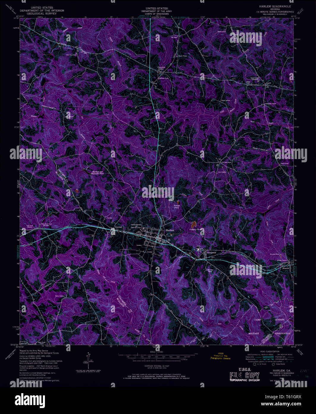 Harlem georgia map hi-res stock photography and images - Alamy