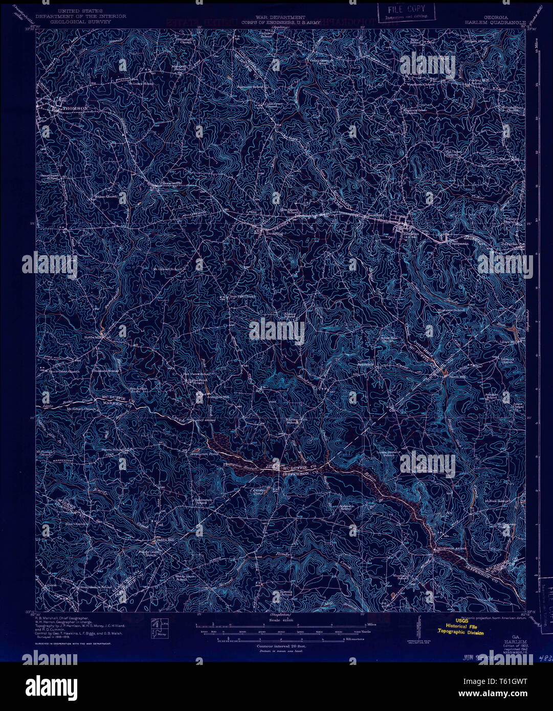 Harlem georgia map hi-res stock photography and images - Alamy