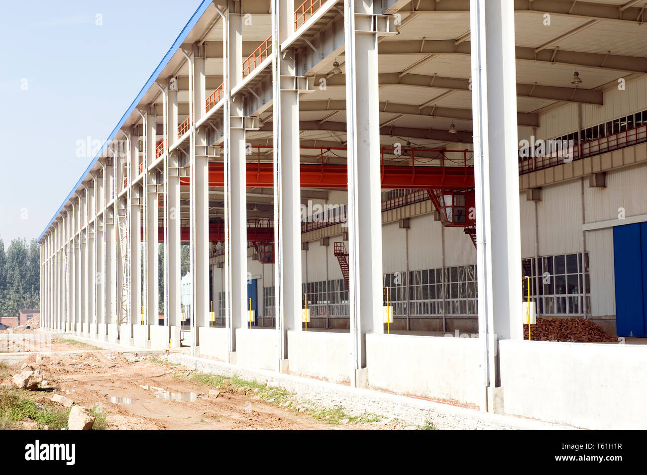 Steel structure factory building Stock Photo - Alamy