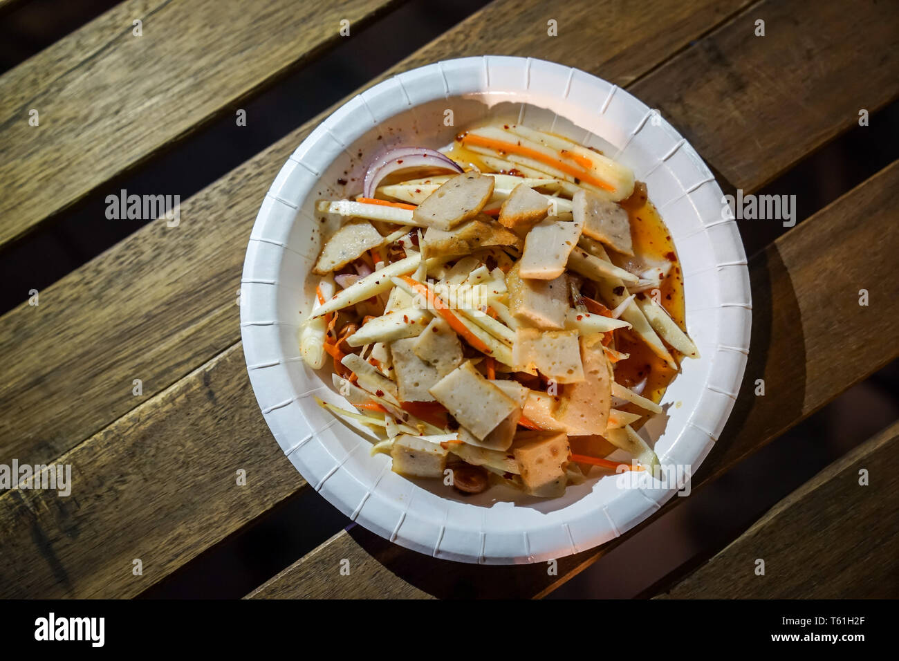Thai Food Style, Isan preserved pork sausage cooked with spicy and sour ...