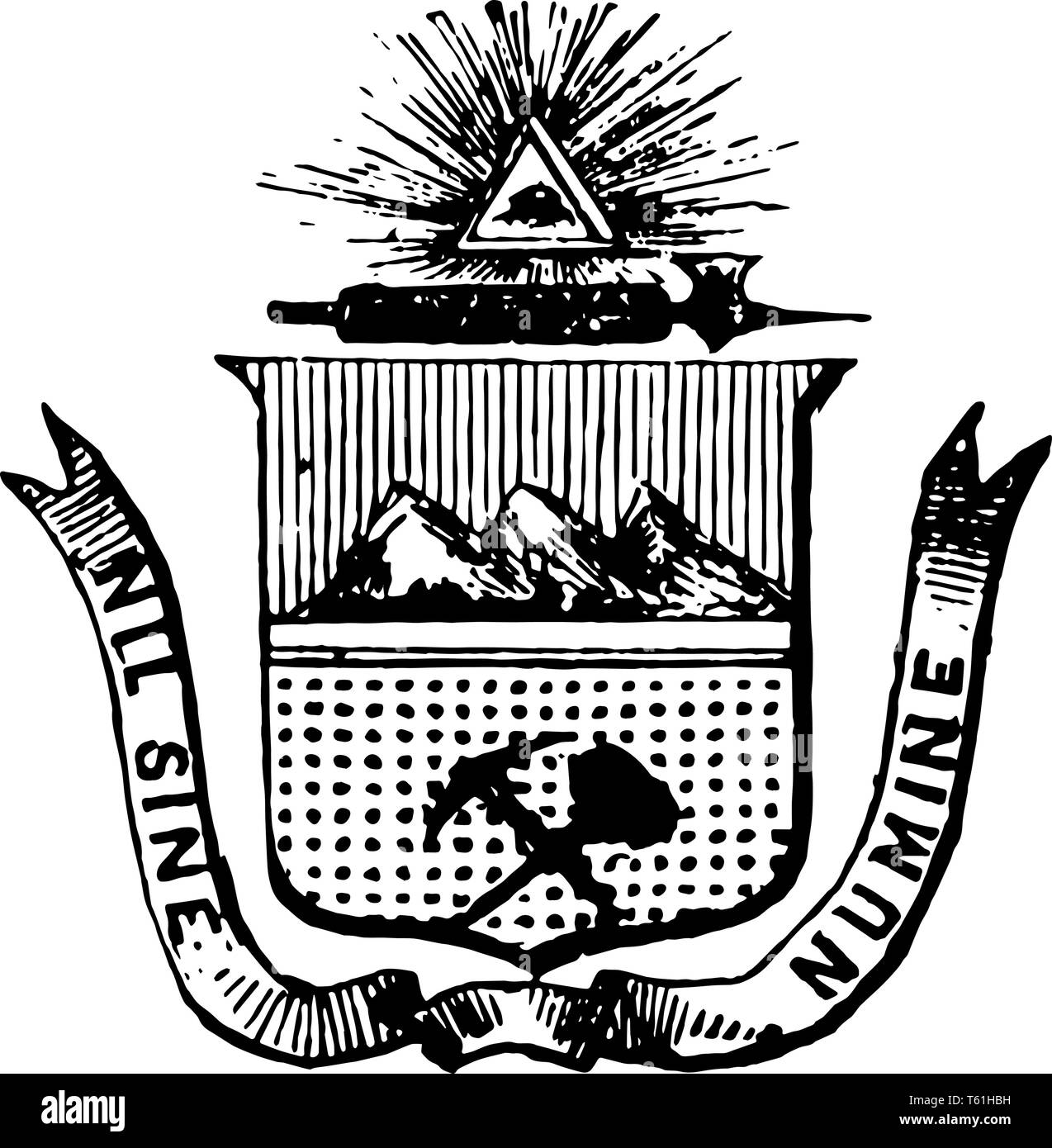 Circular seal of Colarado, 1881 vintage line drawing Stock Vector Image ...