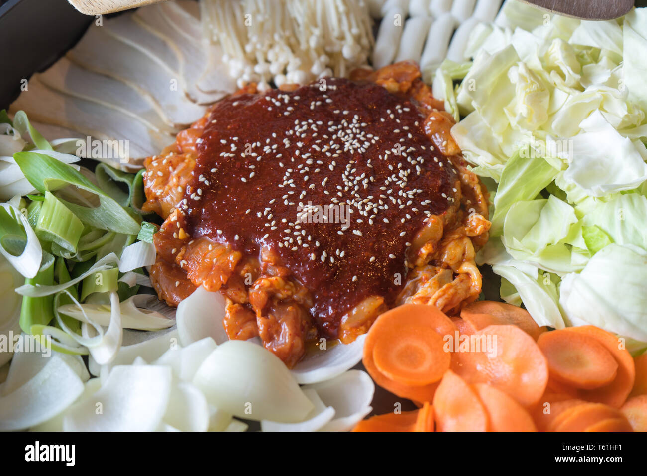 Tokboki (Korean tranditional food hot and spicy rice cake), combination ...