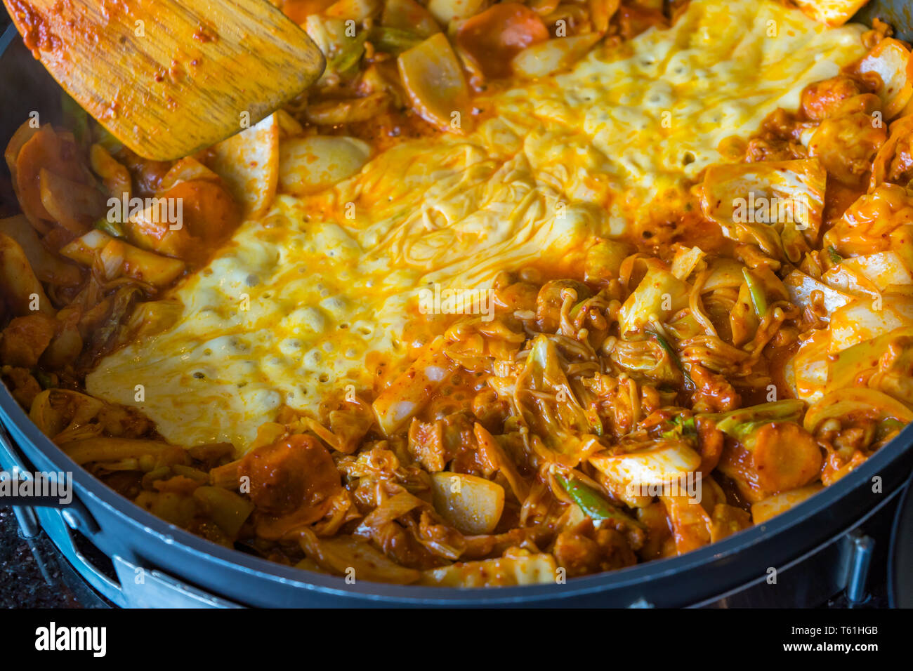 Tokboki (Korean tranditional food hot and spicy rice cake), combination ...