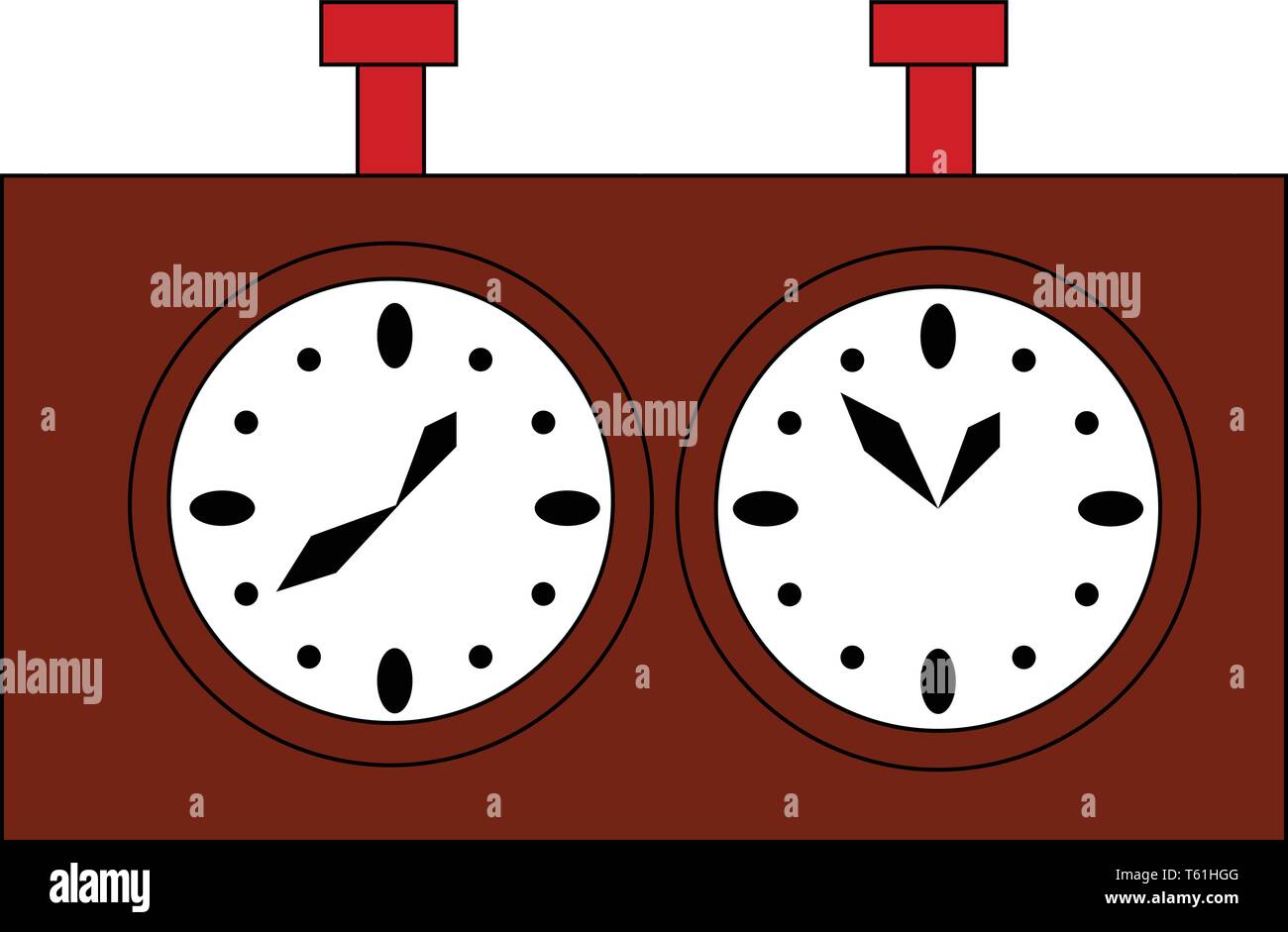 Simple vector illustration of a brown chess clock on white background ...