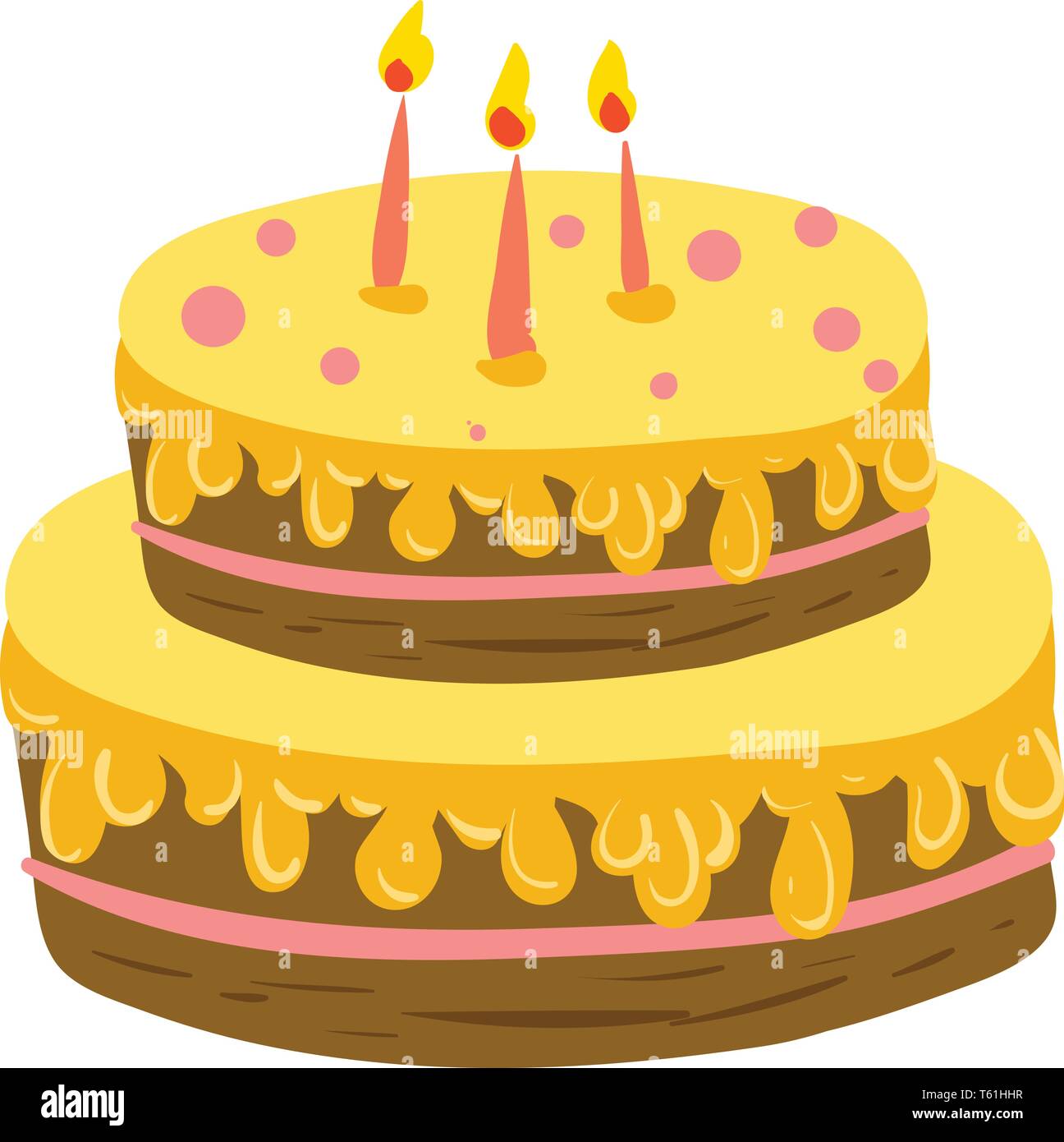Yellow icing cake vector or color illustration Stock Vector Image & Art ...