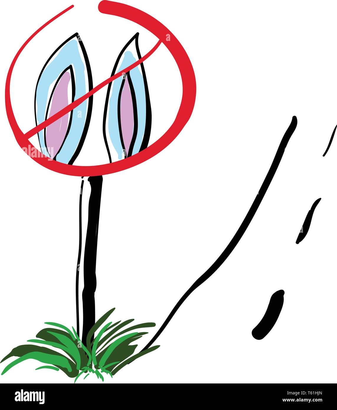 Bunny's prohibited road sign vector or color illustration Stock Vector ...