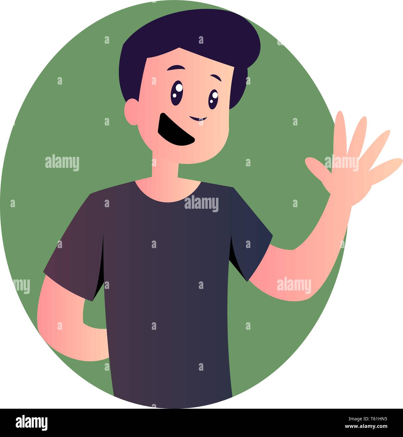Cartoon cute man vector illustration on white background Stock Vector ...