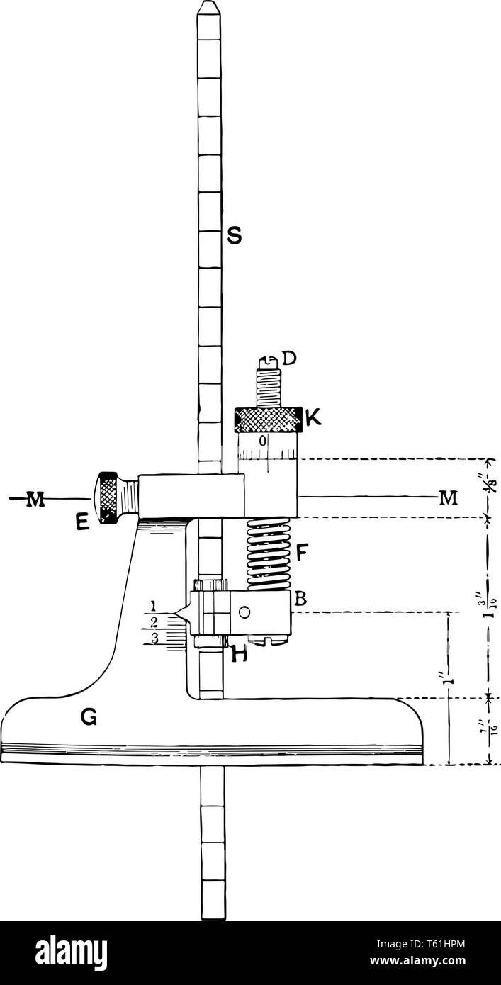 Depth Micrometer Gage which used to measure irregular holes in narrow ...