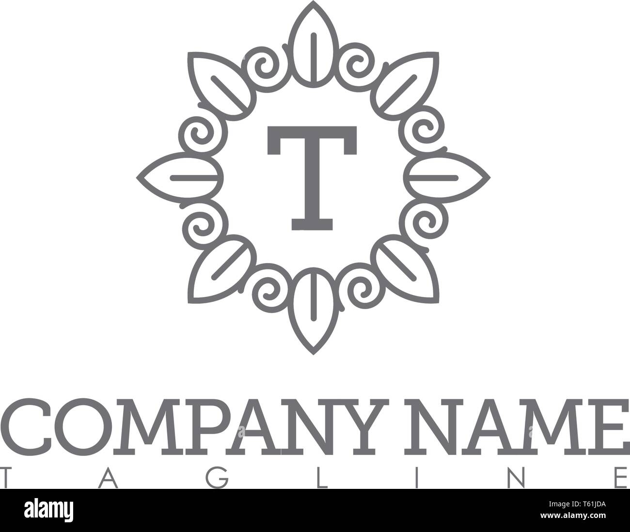 T MODERN LOGO TEMPLATE Stock Vector Image & Art - Alamy