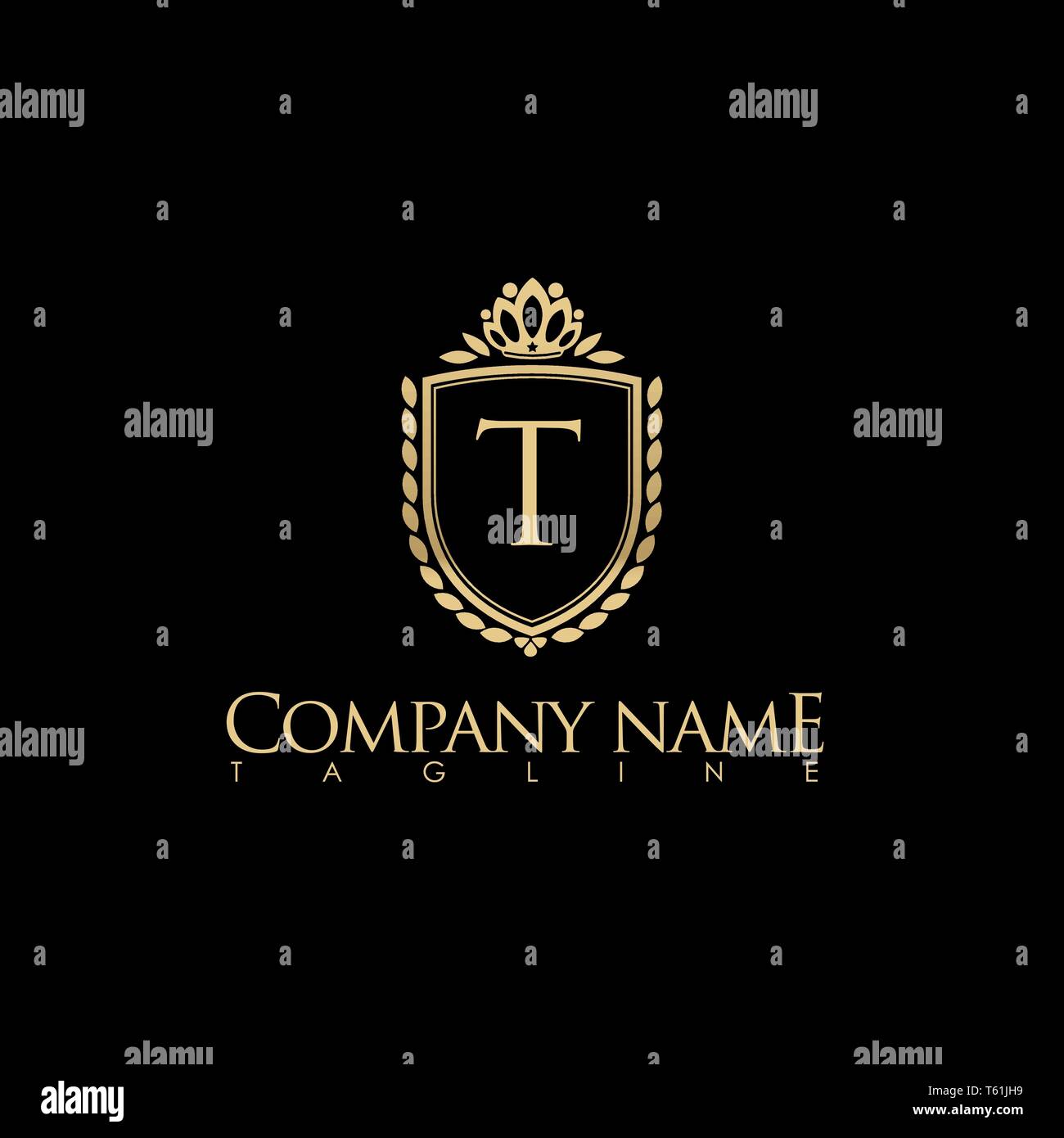 T MODERN LOGO TEMPLATE Stock Vector Image & Art - Alamy