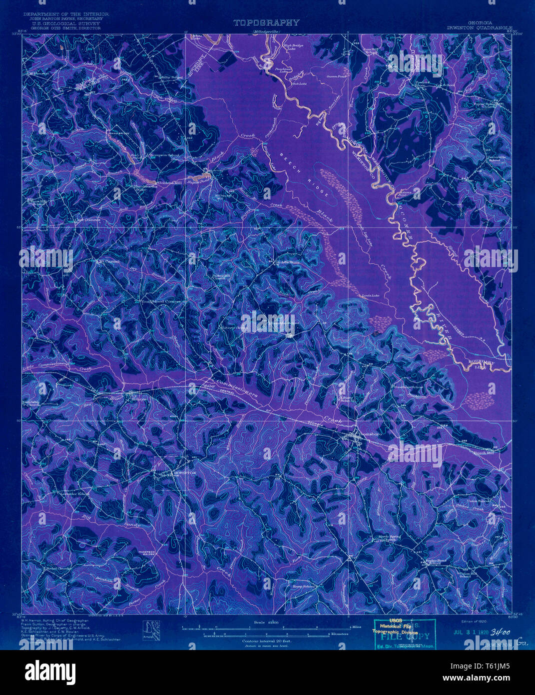 Map of georgia 1920 hi-res stock photography and images - Alamy