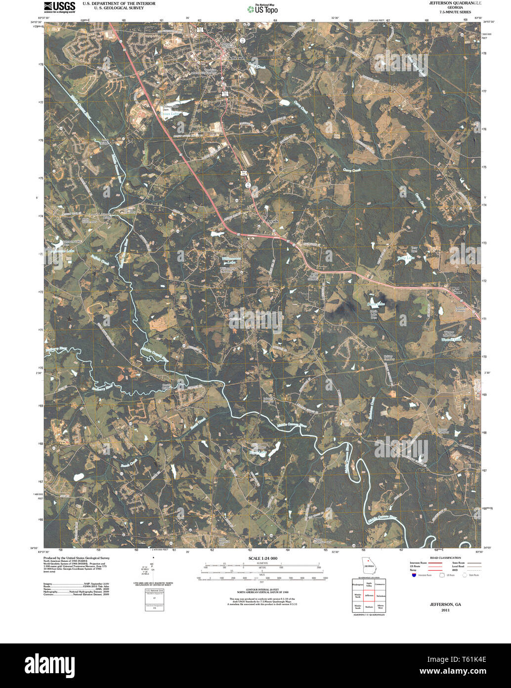 Jefferson georgia map hi-res stock photography and images - Alamy