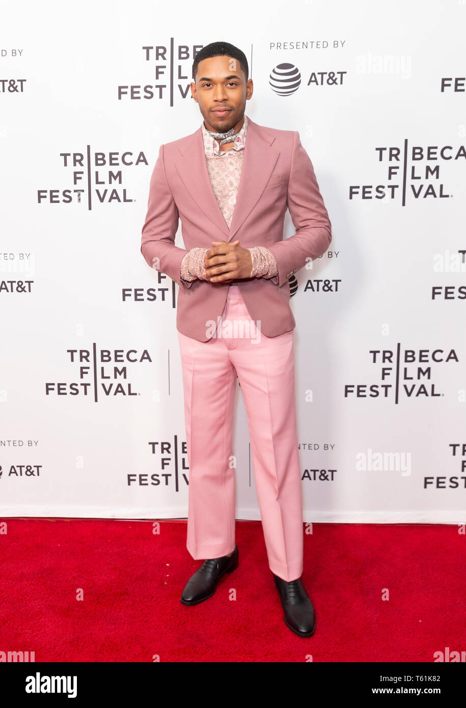 New York, NY - April 27, 2019: Kelvin Harrison Jr. wearing dress by ...