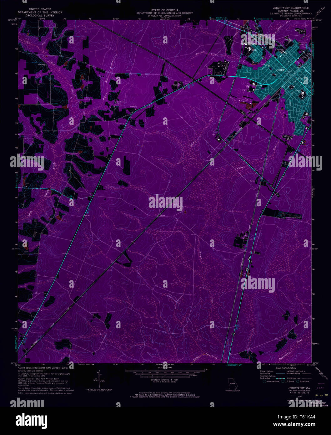 Map of jesup hi-res stock photography and images - Alamy