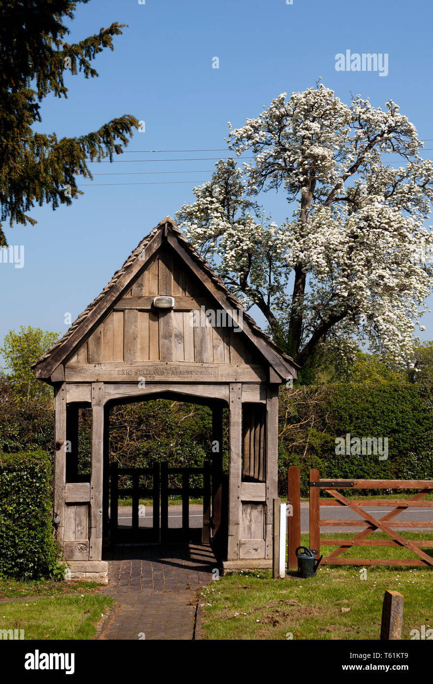 The lychgate, St James the Great Church, Long Marston, Warwickshire ...