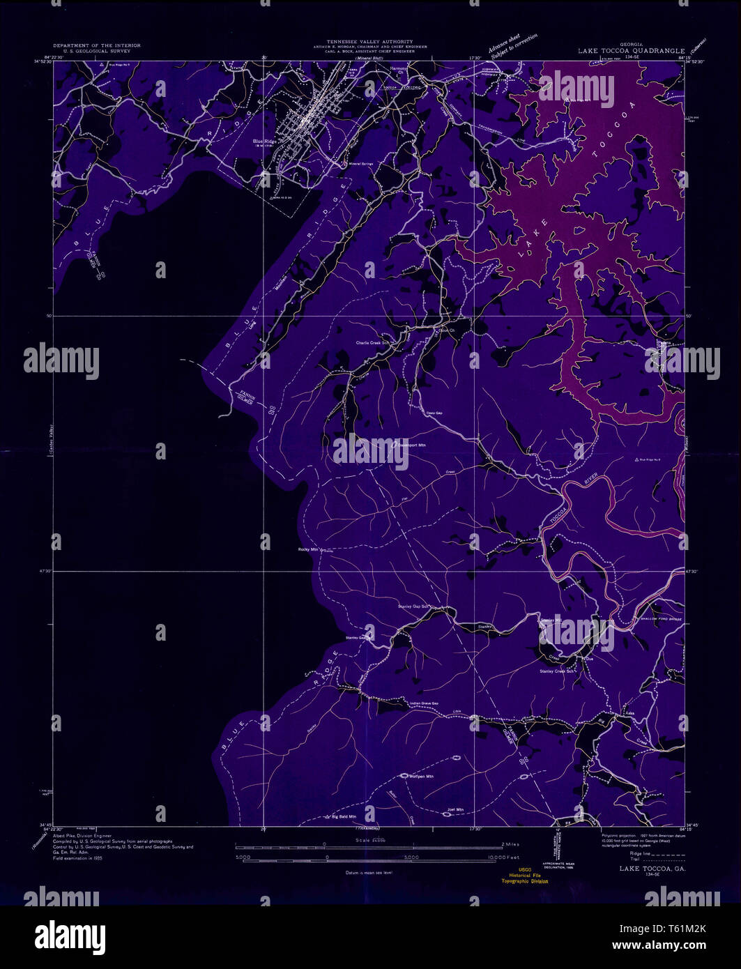 Map of toccoa hi-res stock photography and images - Alamy