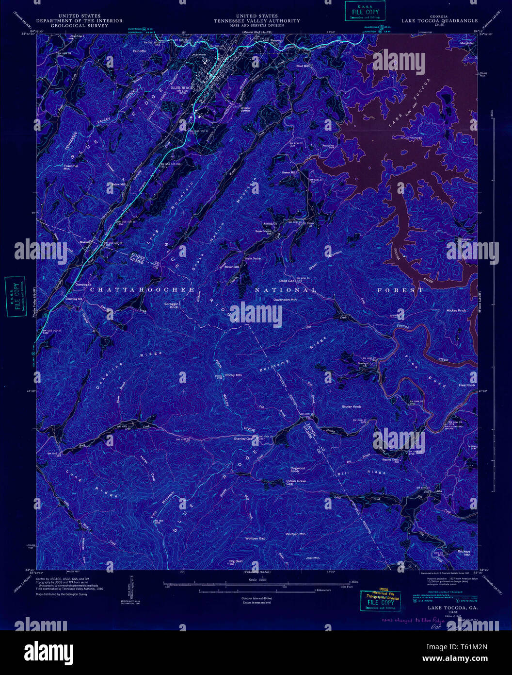 Map of toccoa hi-res stock photography and images - Alamy