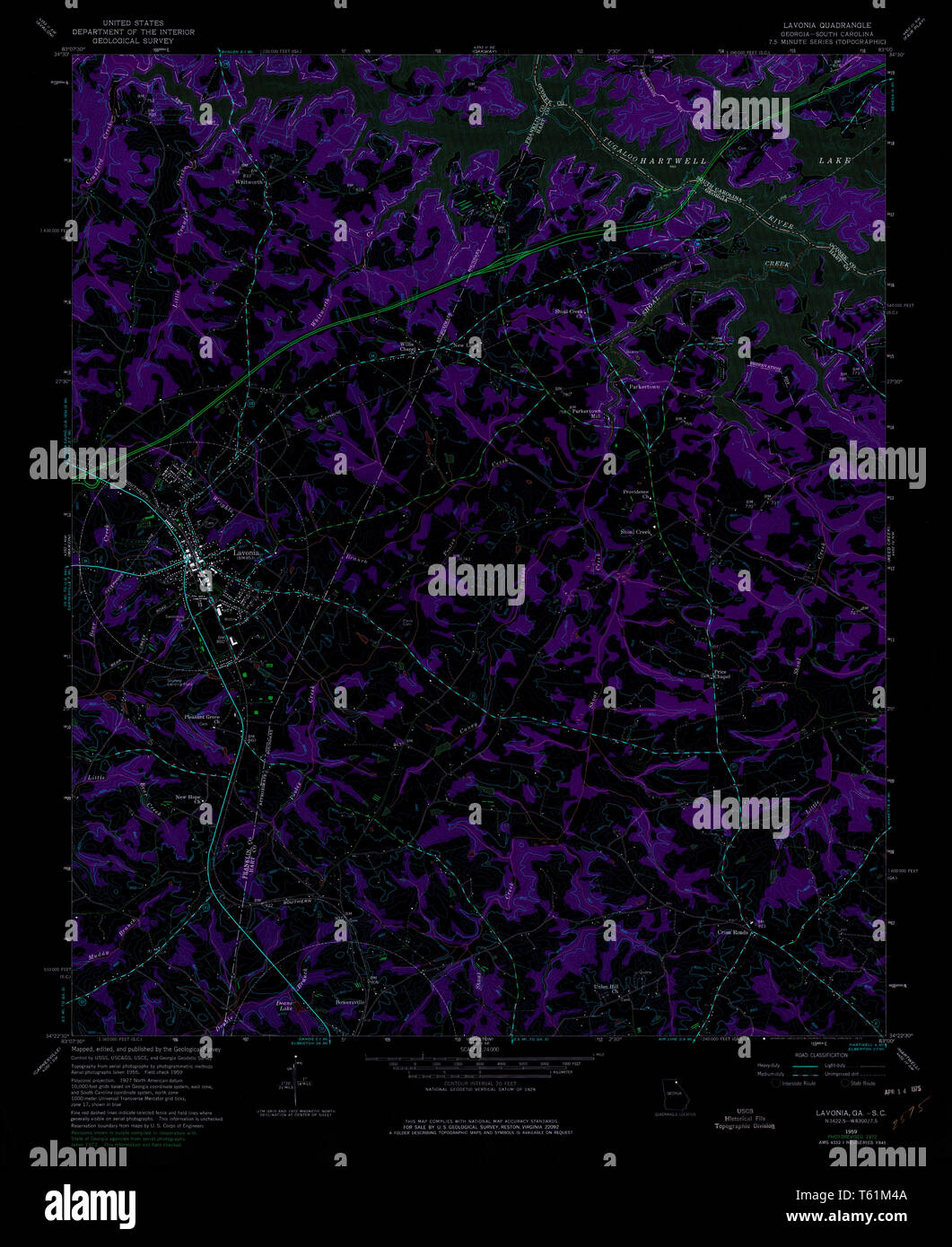 Map of lavonia hi-res stock photography and images - Alamy