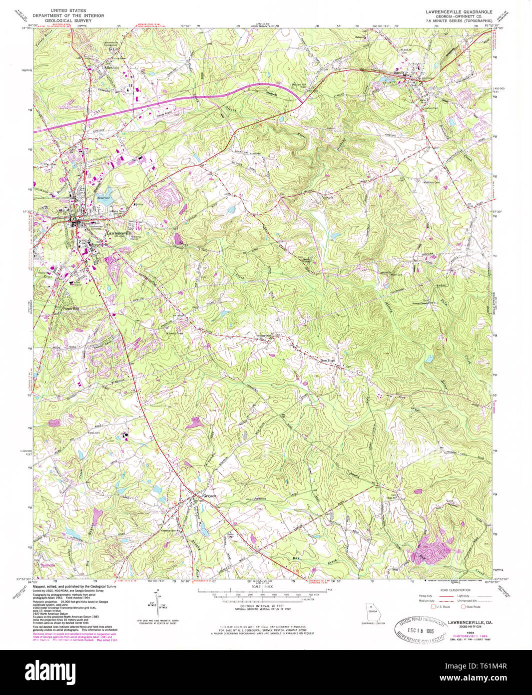 Map of lawrenceville hi-res stock photography and images - Alamy