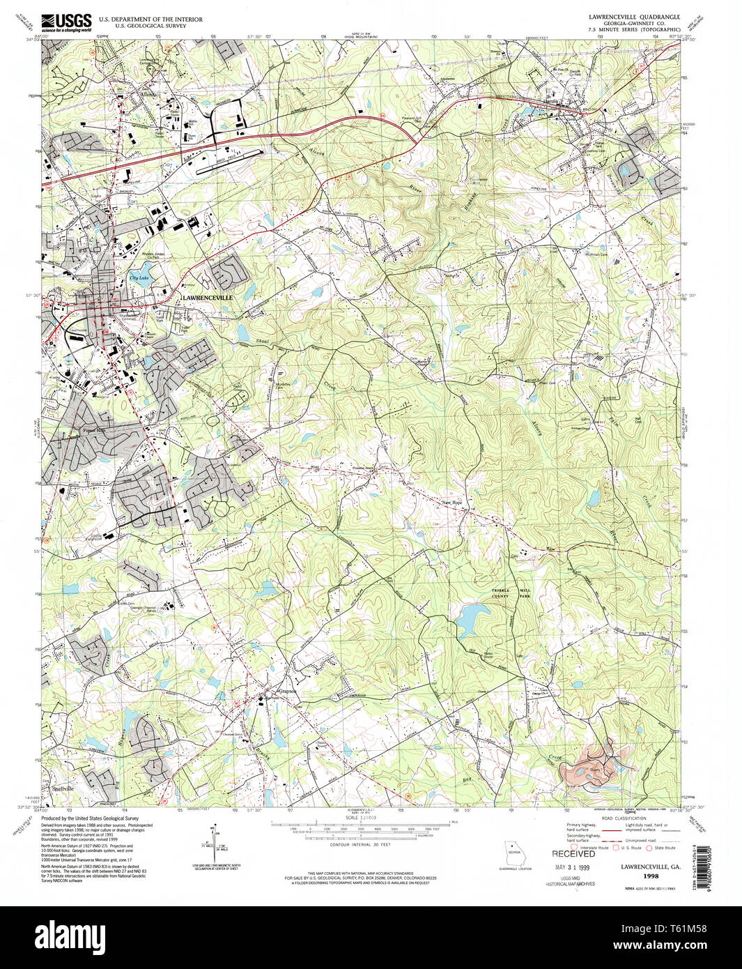 Map of lawrenceville hi-res stock photography and images - Alamy