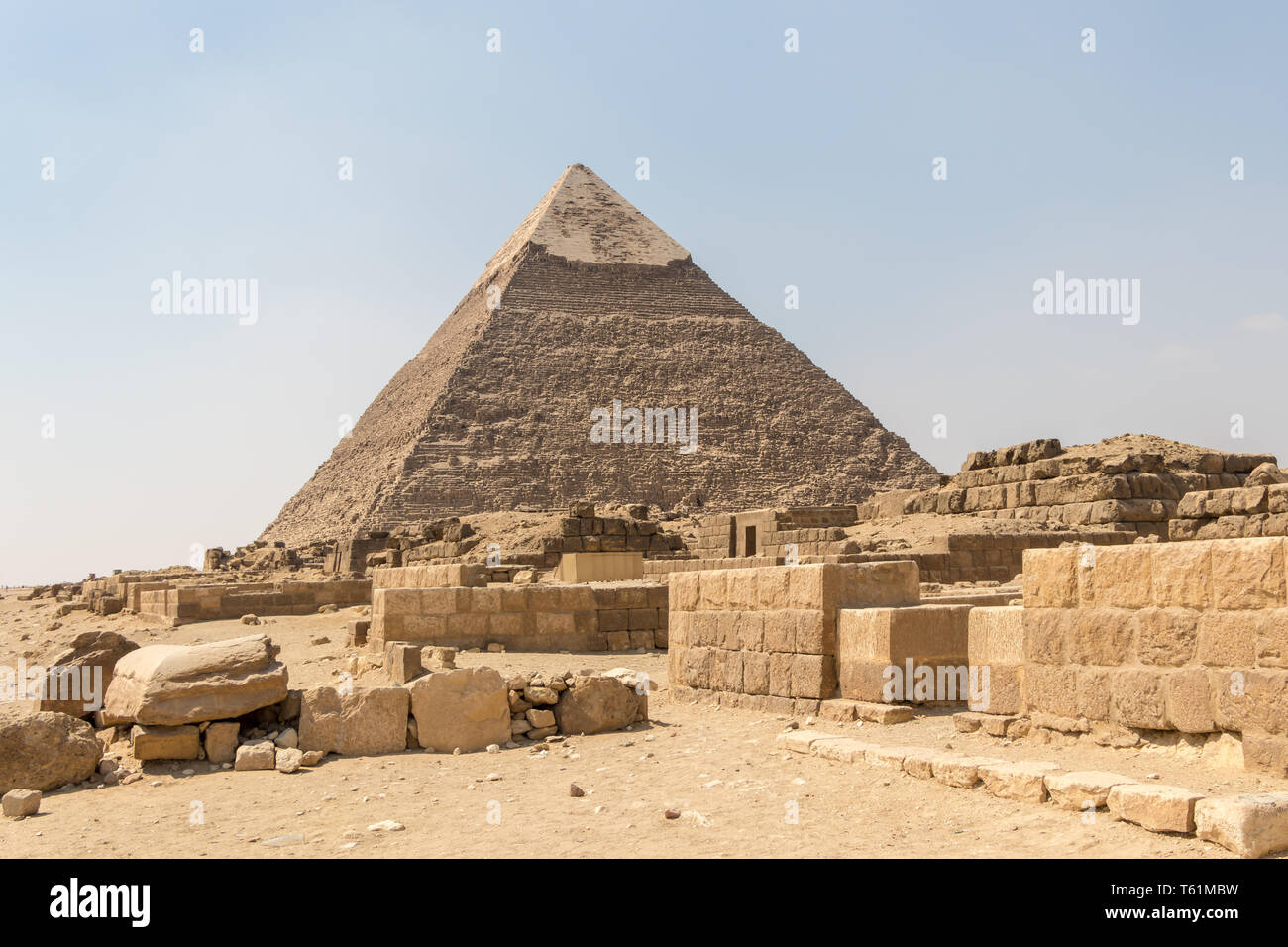 The pyramid of Khafre the second largest of the pyramids of Giza Stock ...