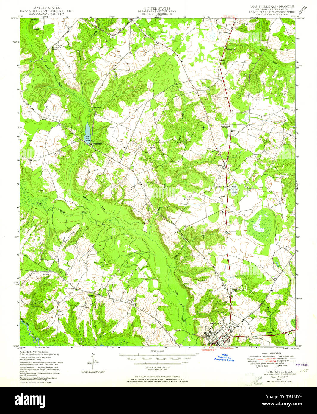 Louisville georgia map hi-res stock photography and images - Alamy