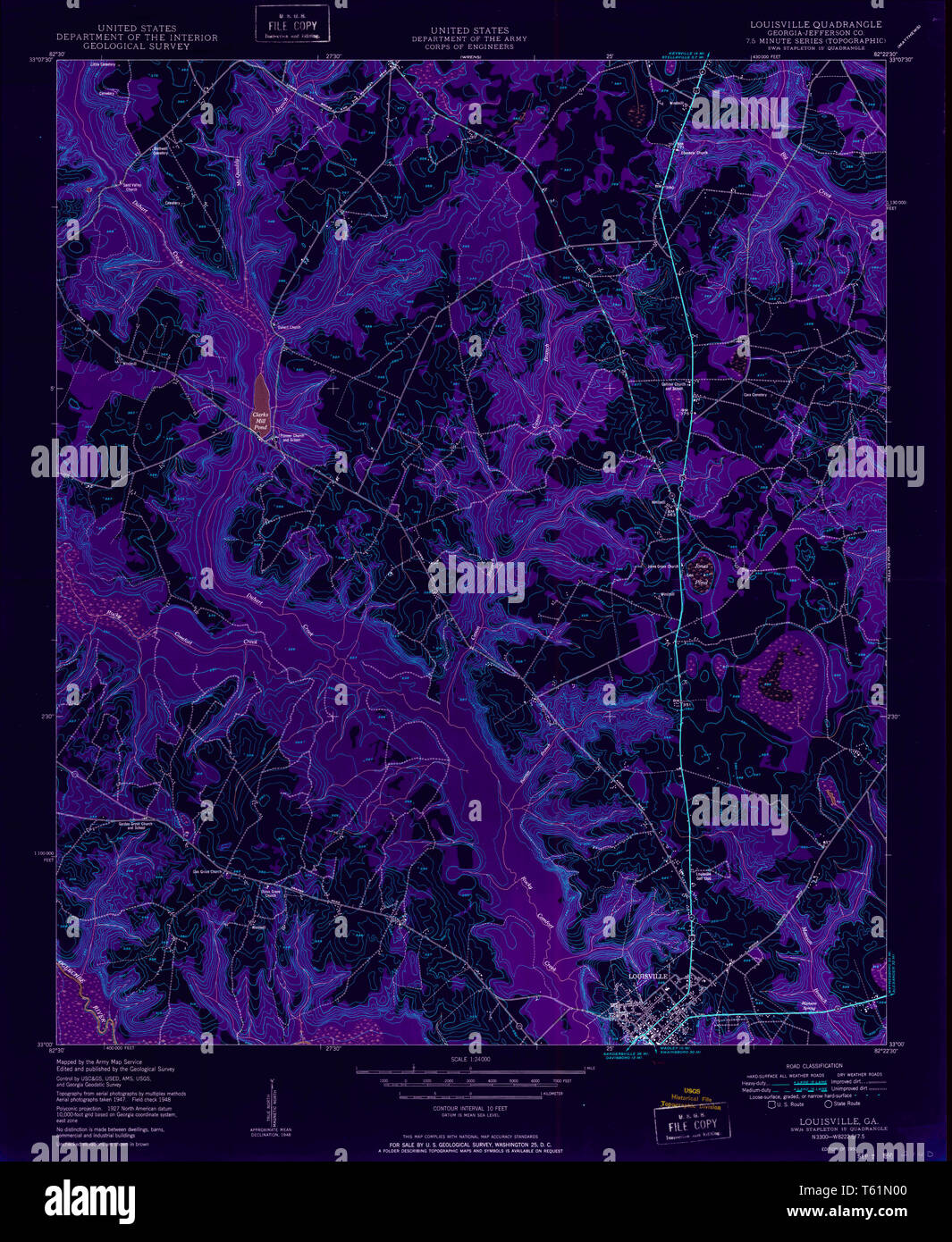 Louisville georgia map hi-res stock photography and images - Alamy