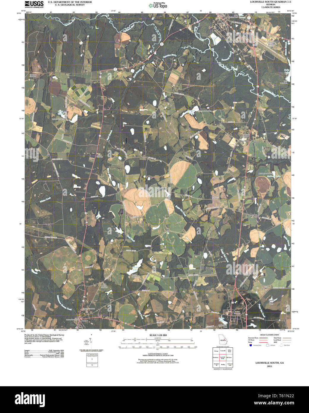 Louisville georgia map hi-res stock photography and images - Alamy