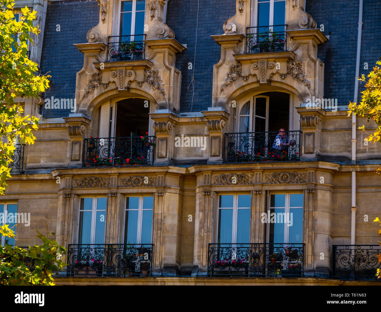 Paris, France - August 18, 2018 : Paris residential buildings. Old ...