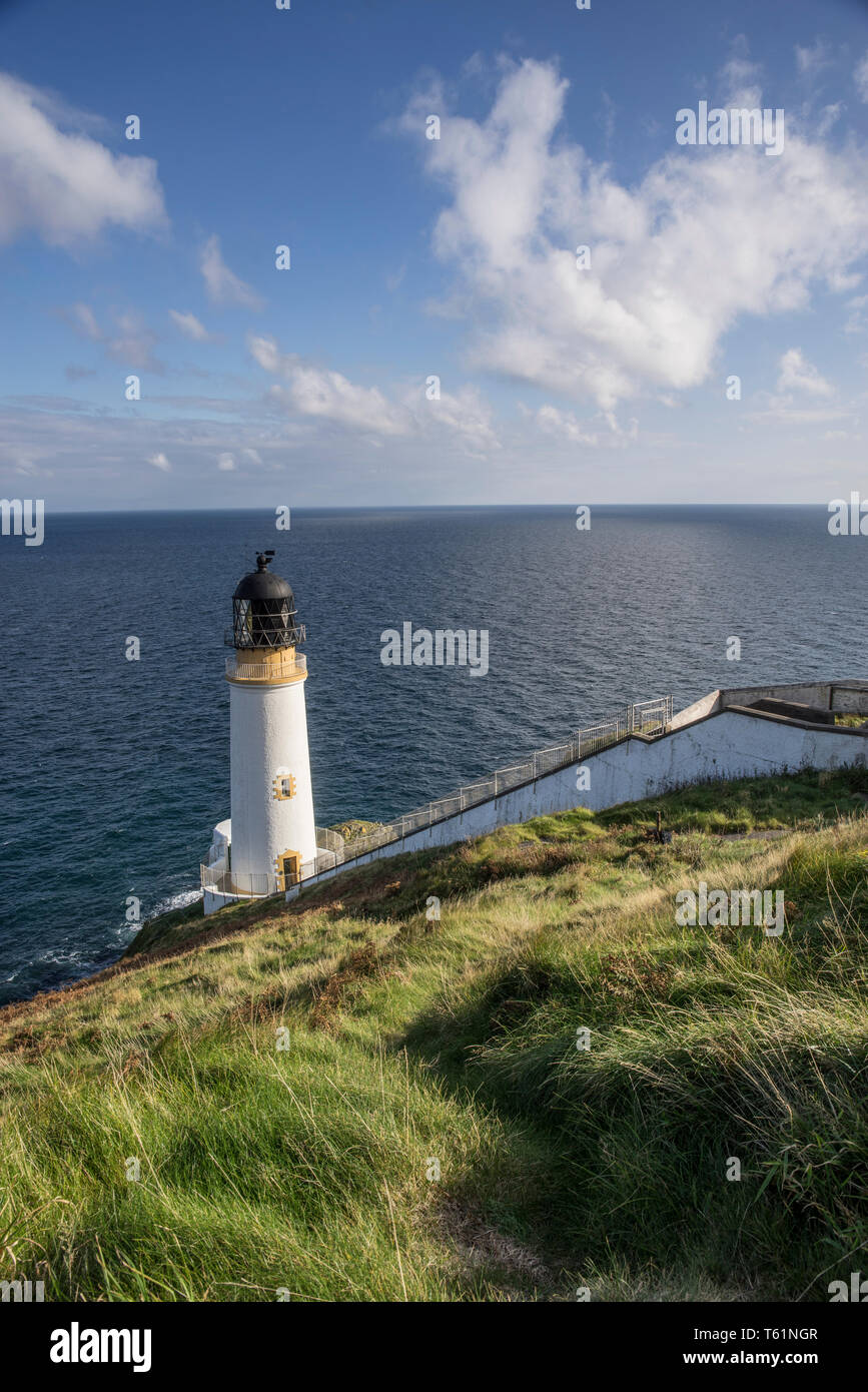 The lighthouse at Maughold Head on the East coast of the Isle of Man ...