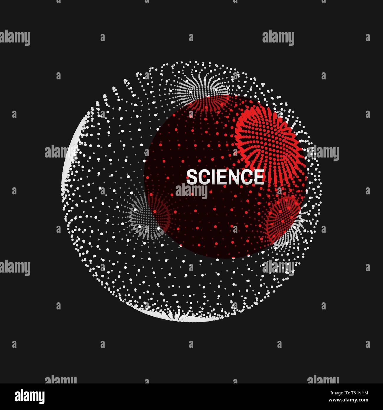 The sphere consisting of points. Global digital connections. Technology concept. Array with ...