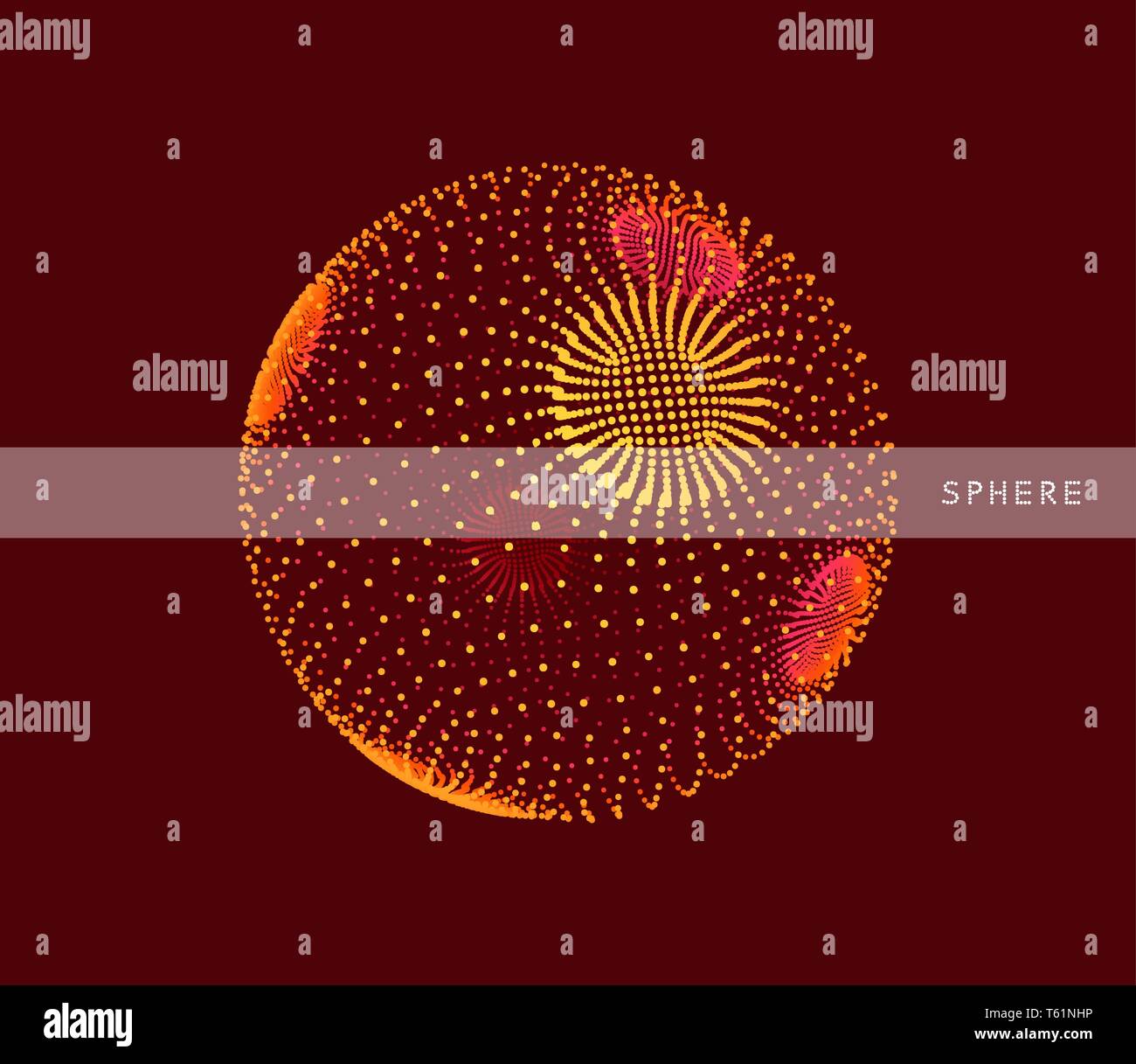 The sphere consisting of points. Global digital connections. Technology concept. Array with ...