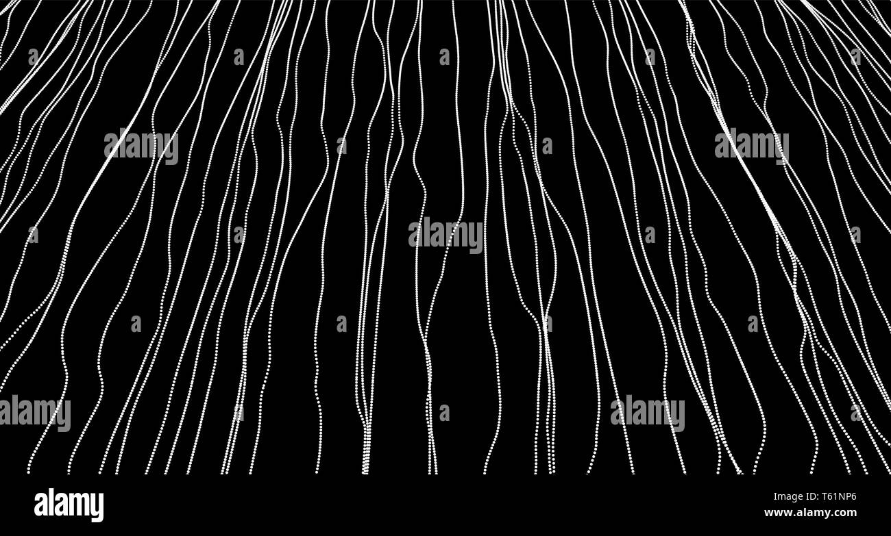 Array with dynamic particles. 3d technology style. Abstract background ...