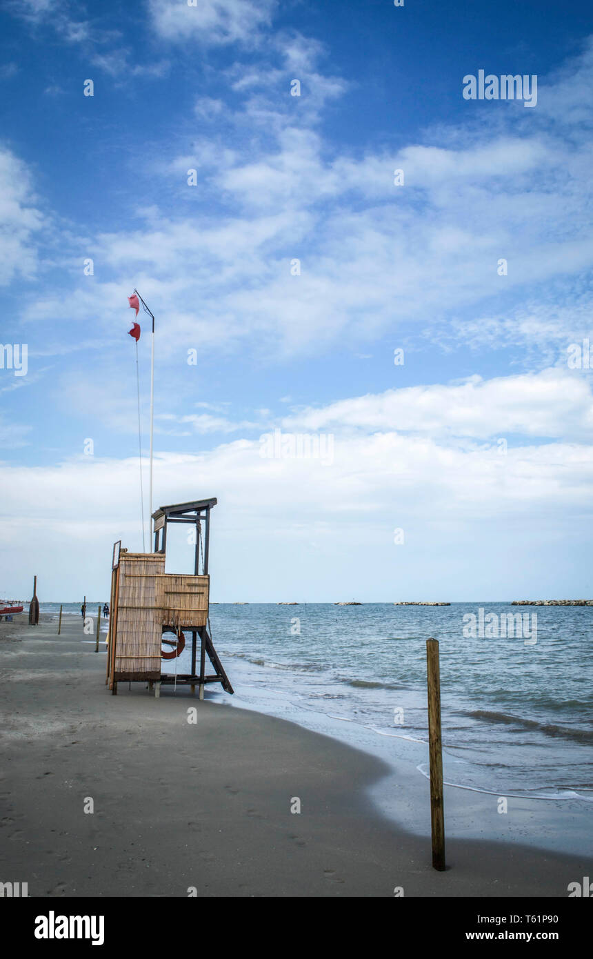 Beach guard tower in off season time Stock Photo - Alamy