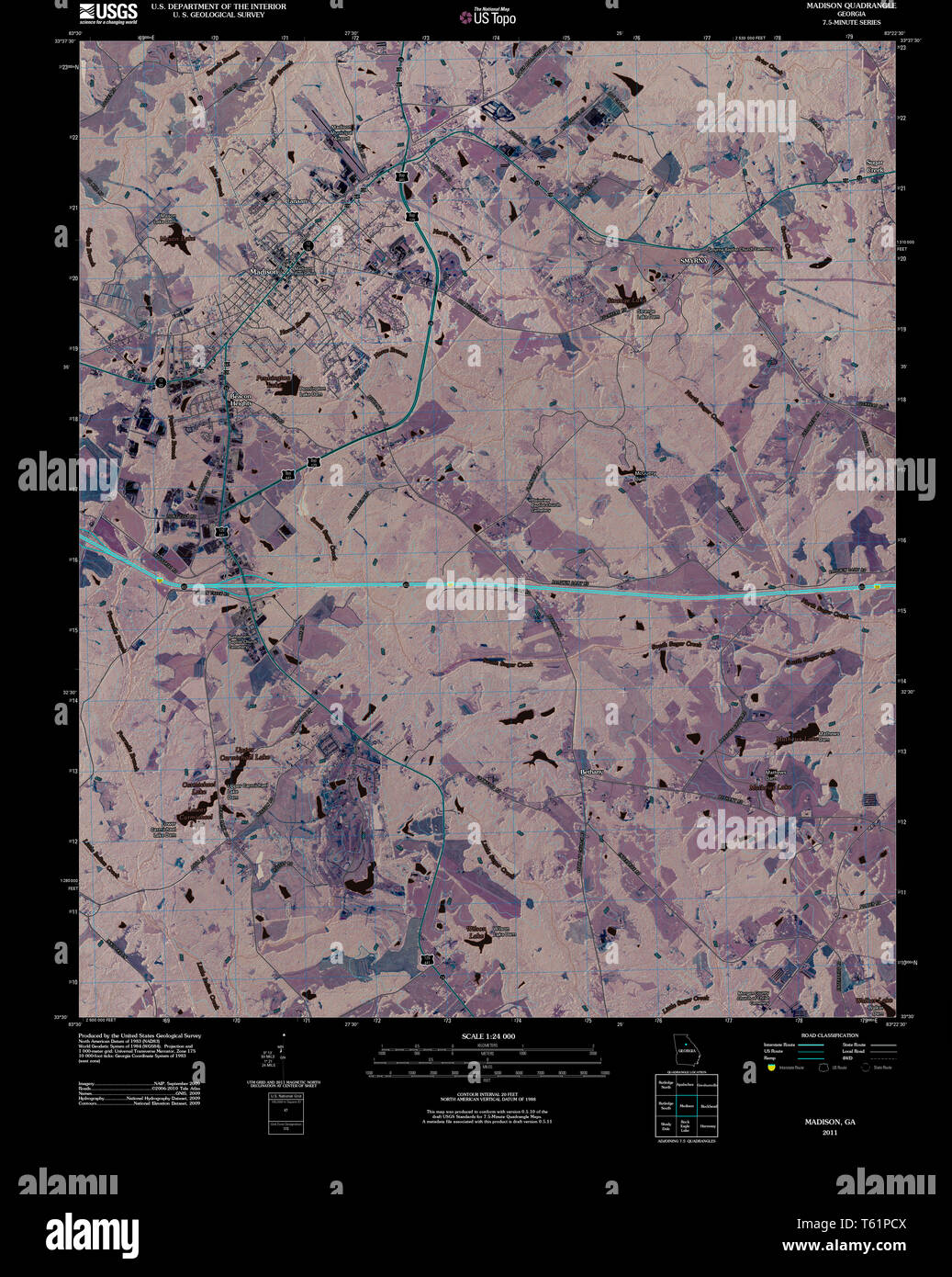 Madison georgia map hi-res stock photography and images - Alamy