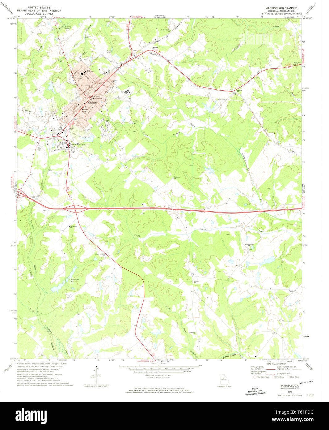 Madison georgia map hi-res stock photography and images - Alamy