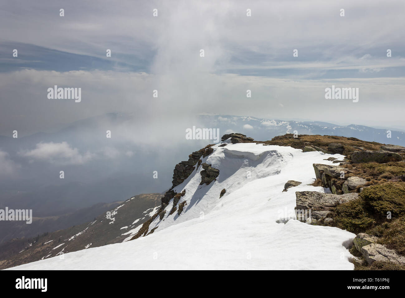 Mountain Cliff Edge Snow
