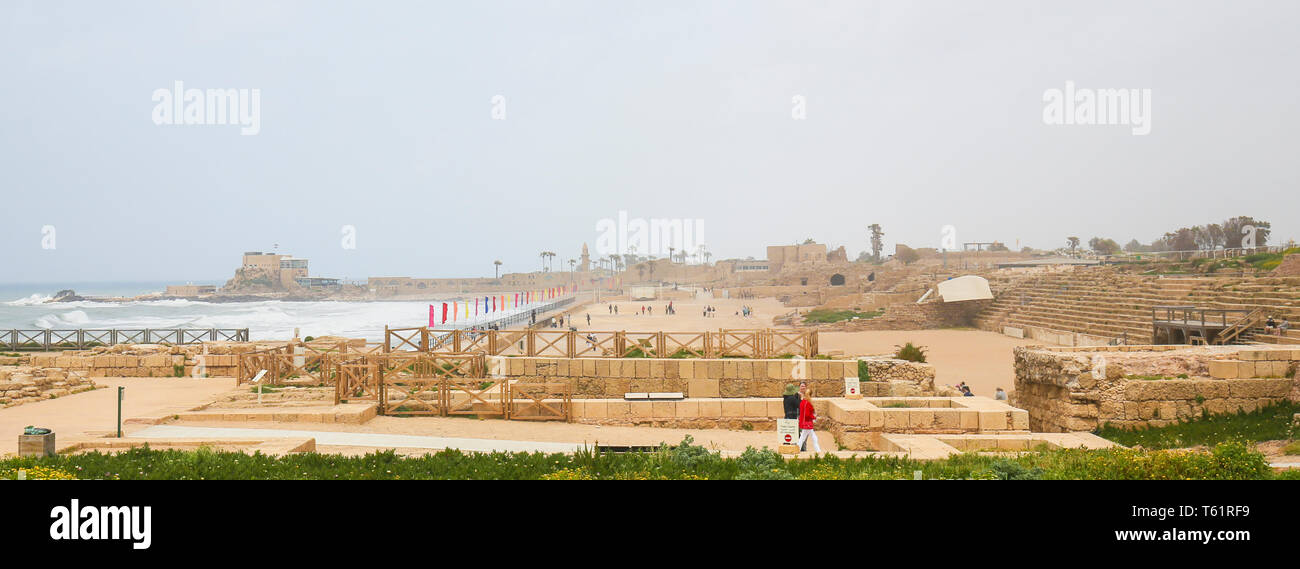 Hippodrome in the ruins of the ancient Roman city Caesarea at the ...