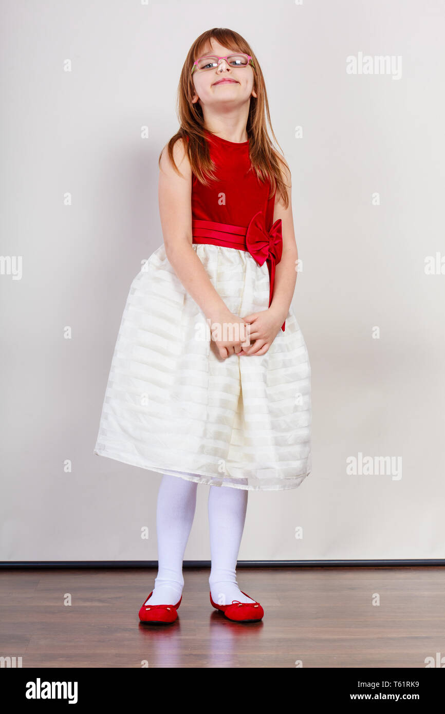 Charming little girl in beauty princess dress. Smiling lovely cute ...