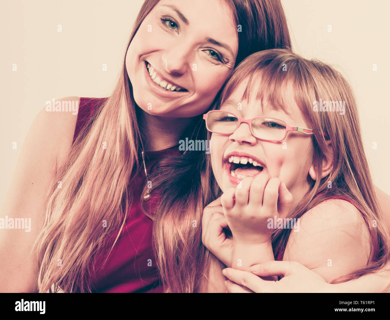 Happiness and love. Family relationships. Happy smiling mother with ...