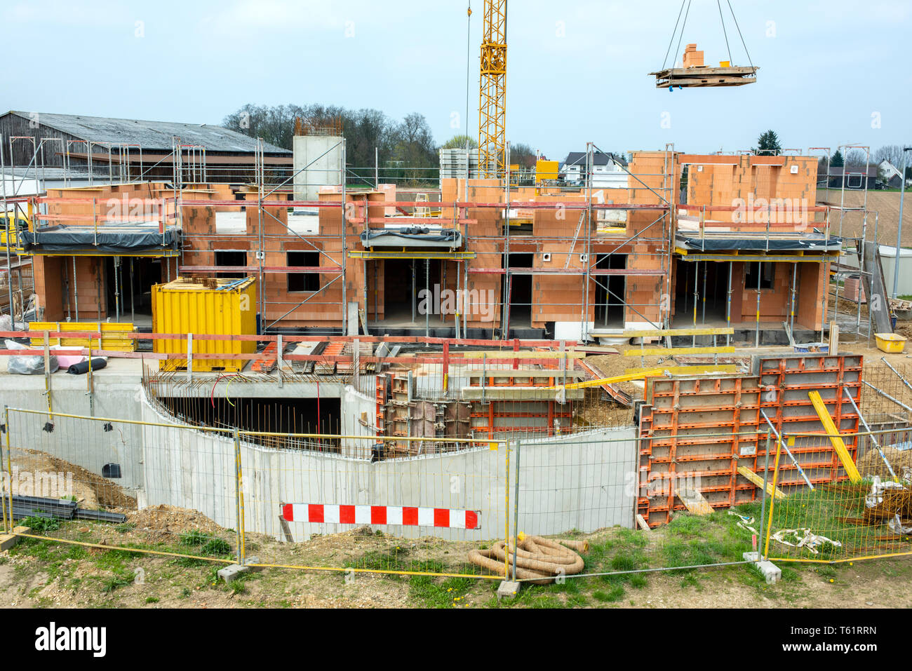 new built house in construction Stock Photo - Alamy